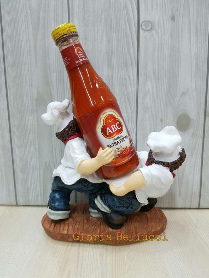 Promo Patung Pajangan Chef Koki 2 Tempat Botol Aqua Kecap Saos Abc ...