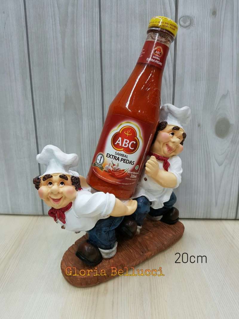 Promo Patung Pajangan Chef Koki 2 Tempat Botol Aqua Kecap Saos Abc ...
