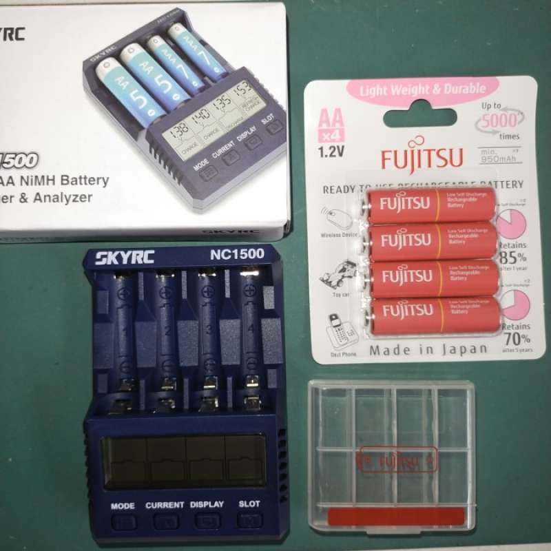 Promo Skyrc Nc1500 Aa/aaa Nimh Battery Charger &analyzer /fujitsu Paket ...