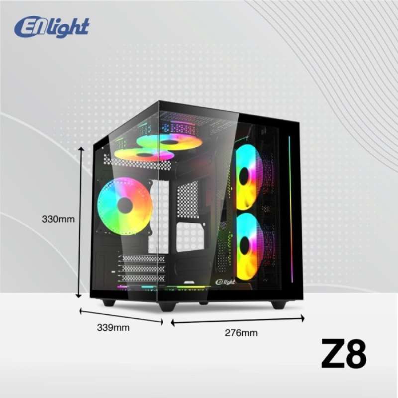 Promo Enlight Z8 Tempered Glass Matx Include 3 Fan Gaming Pc Case ...