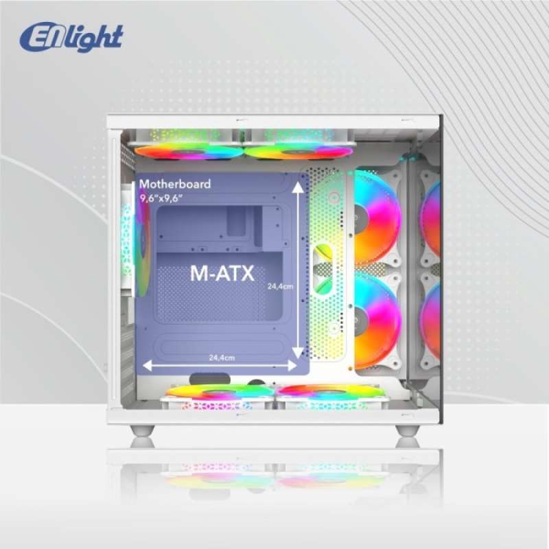 Promo Enlight Z8 Tempered Glass Matx Include 3 Fan Gaming Pc Case ...