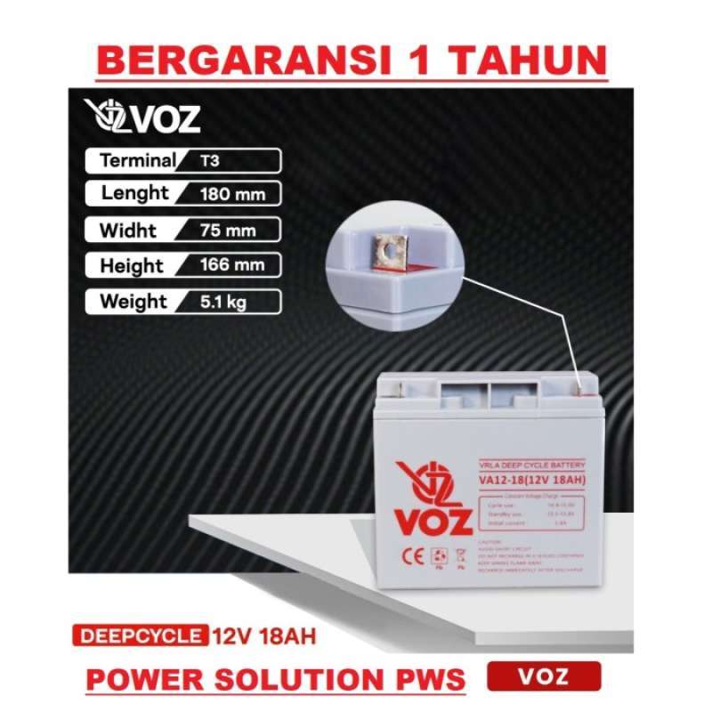 Promo Battery Kering Vrla Voz 12v17ah, Aki Kering Buat Ups Apc Diskon ...