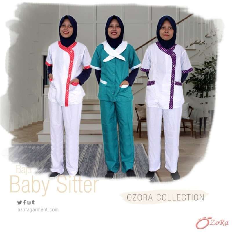 Jual Seragam Baby Sitter Baju Suster Babysitter Uniform Panjang Hijab ...