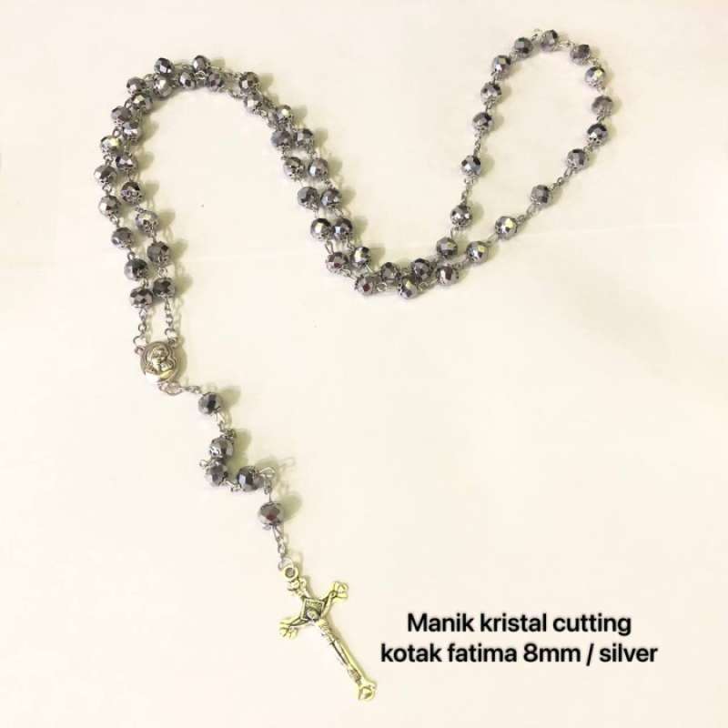 Promo Souvenir Rosario Kalung Salib Manik Kristal Cutting Kotak Fatima ...