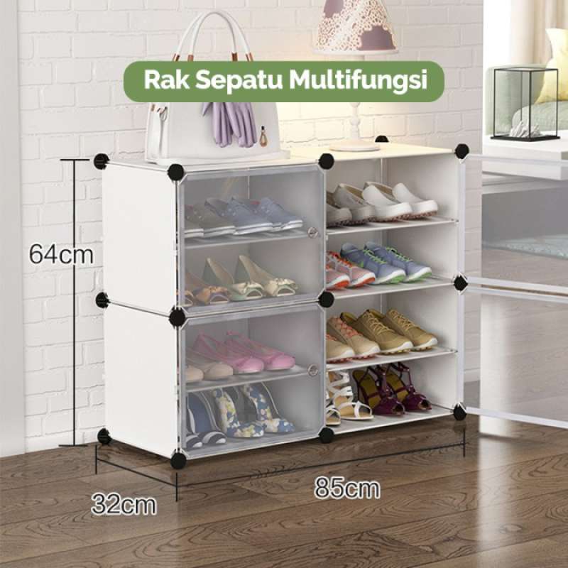 Jual Halu Rak Sepatu Susun Anti Debu 8layer Tebal Shoe Rack Portable ...