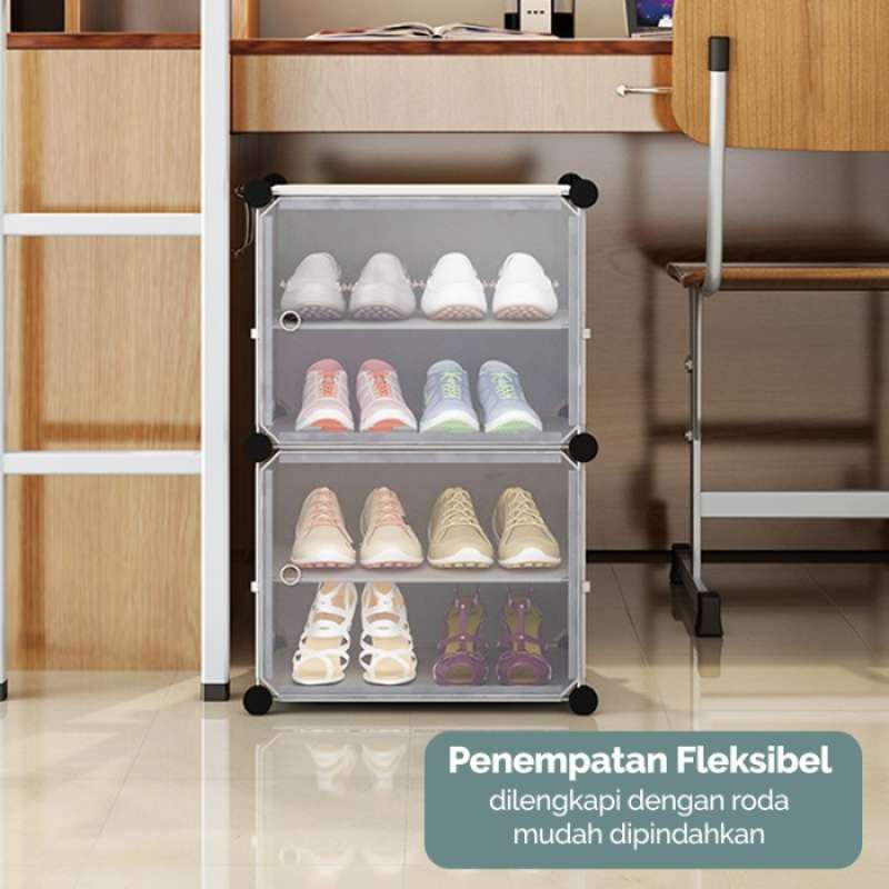 Jual Halu Rak Sepatu Susun Anti Debu 8layer Tebal Shoe Rack Portable ...