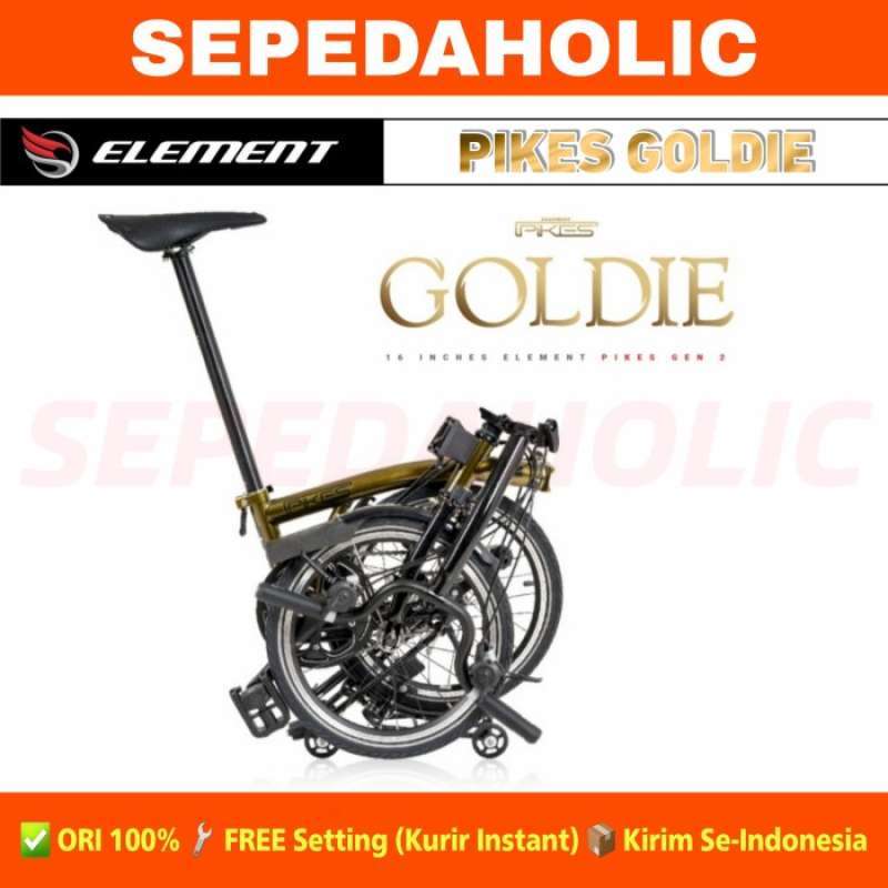 Promo Sepeda Lipat Element Pikes Goldie Gen 2 16 Inch Chromoly Gold ...