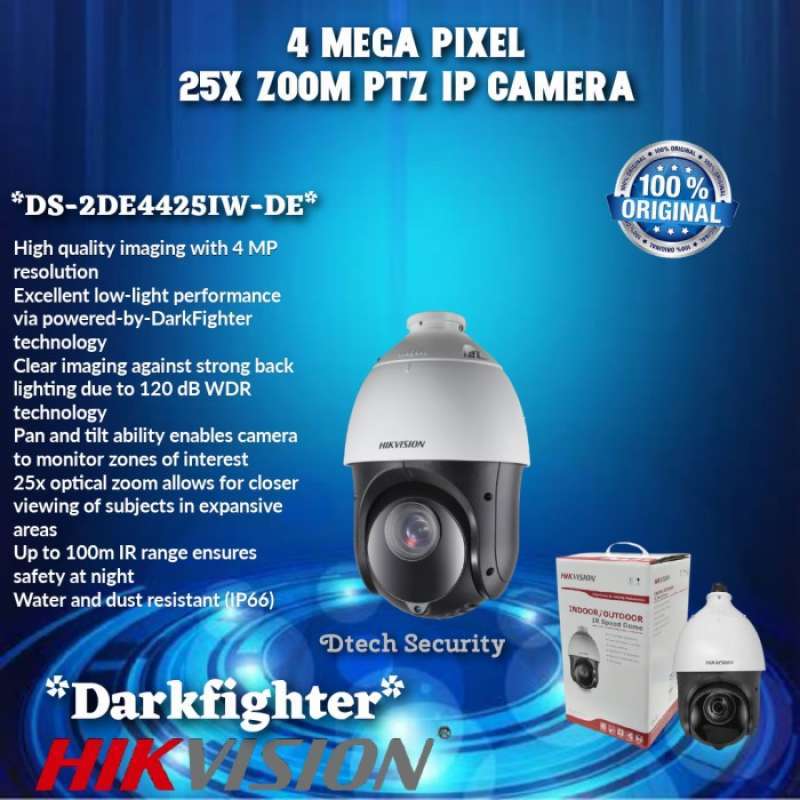 Promo Hikvision Ip Camera Ptz Hikvision 4mp 25x Zoom Ds-2de4425iw-de Diskon 23% Di Seller ...