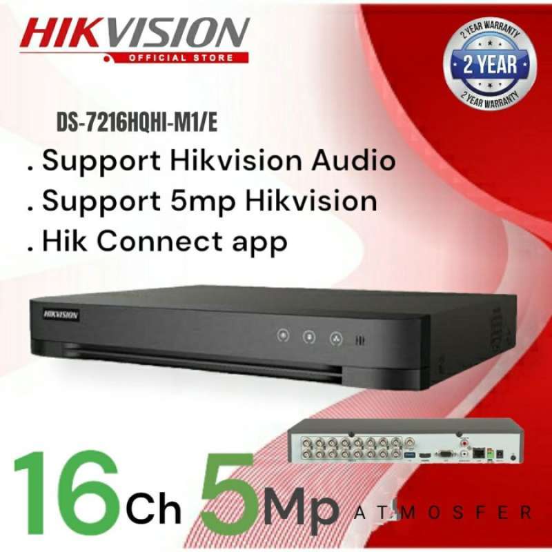 Jual Dvr Hikvision 16ch Full Hd 1080p Ds-7216hqhi-k1/e Support Audio ...