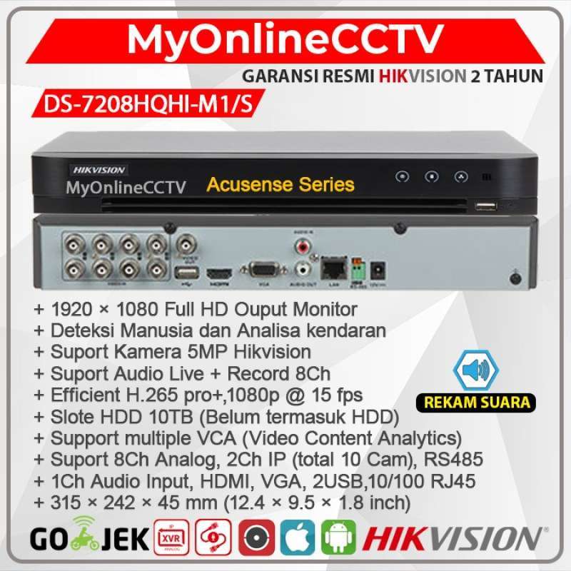 Jual Hikvision Ids-7208hqhi-m1/s Accusense Dvr 8ch Kamera Cctv - Bundling 2tb Di Seller Winter ...