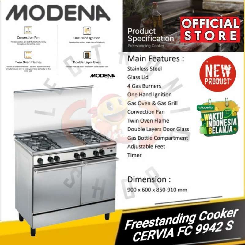 Jual Modena Fc 9942s Freestanding Cooker 90cm Cervia - Fc9942 - Fc 9942 ...