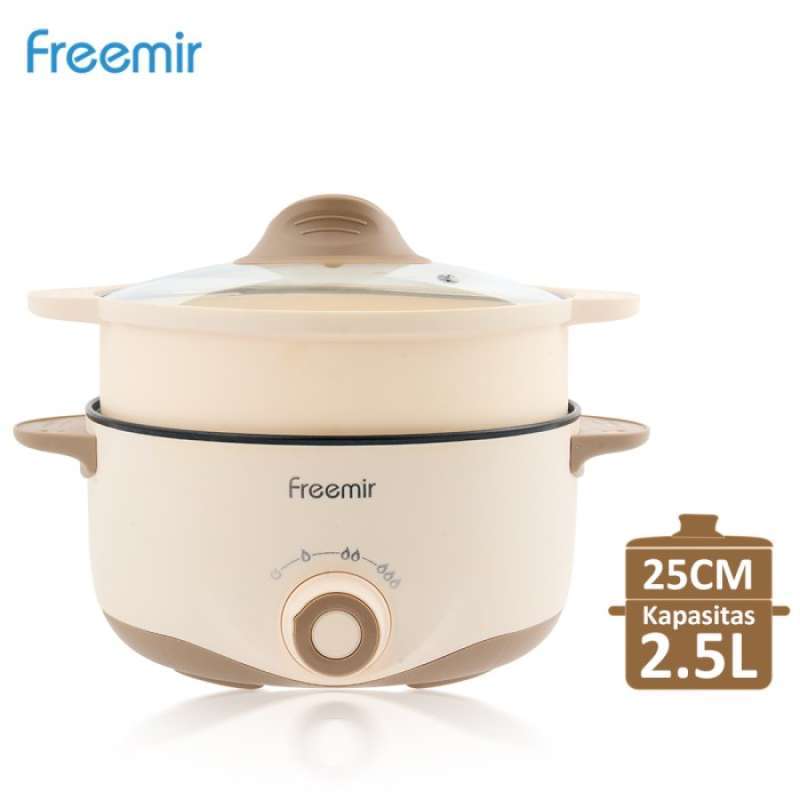 Jual Freemir Panci Listrik 24cm Kapasitas 2.5 Liter + Dengan Pengukus ...