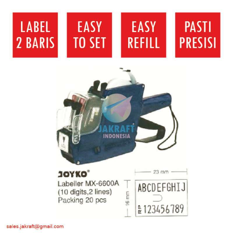 Jual Alat Cetak Label Harga Joyko Price Labeller Mx-6600a 2 Baris 10 ...