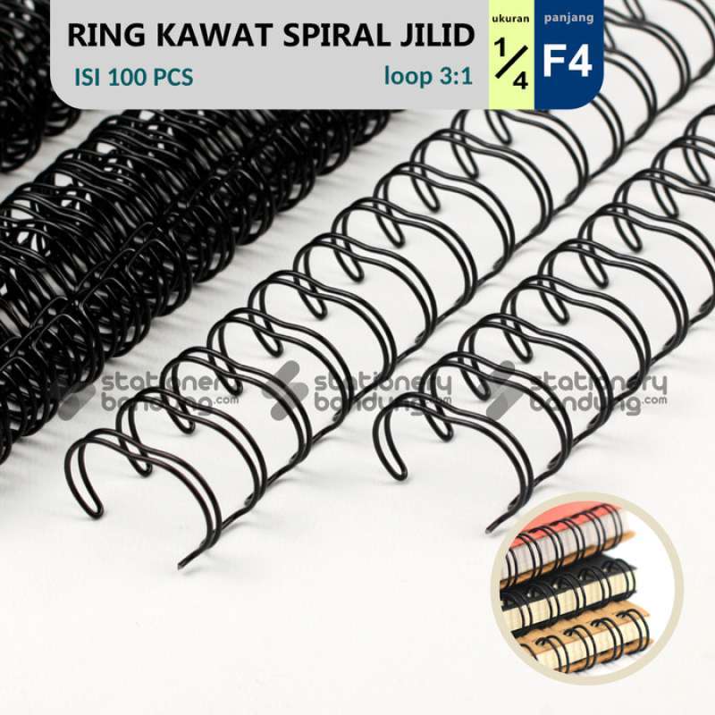 Jual Ring Kawat Spiral Jilid 1/4 F4 Spiral Wire 1/4 F4 3:1 38 Lobang Di ...