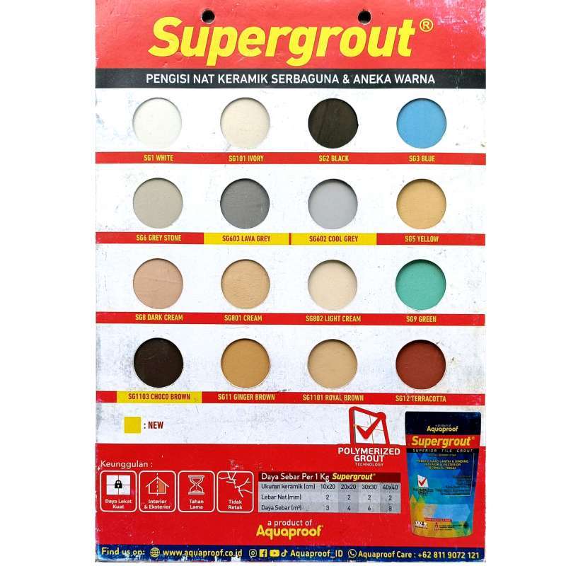 Jual Nat Keramik Supergrout 1 Kg Semua Warna Produk Dari Aquaproof ...