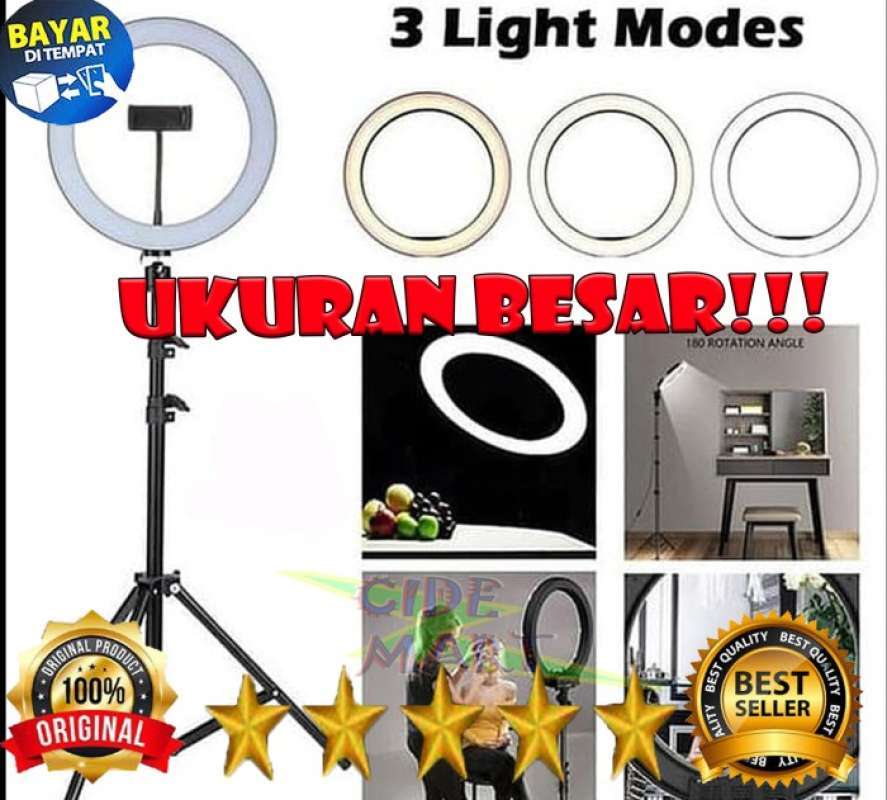 Jual Paket Ring Light 33cm With Tripod 2.1m Youtuber Live Streaming ...