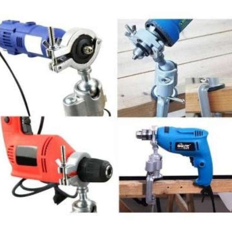 Promo Dudukan Bor Tangan Mini Grinder Rotary/ Holder Stand Bench Clamp ...