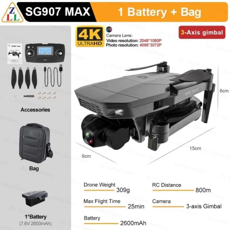Jual Sg907 Max Gps 5g 3 Axis Eis Gimbal 4k Camera Brushless Drone V F11 ...