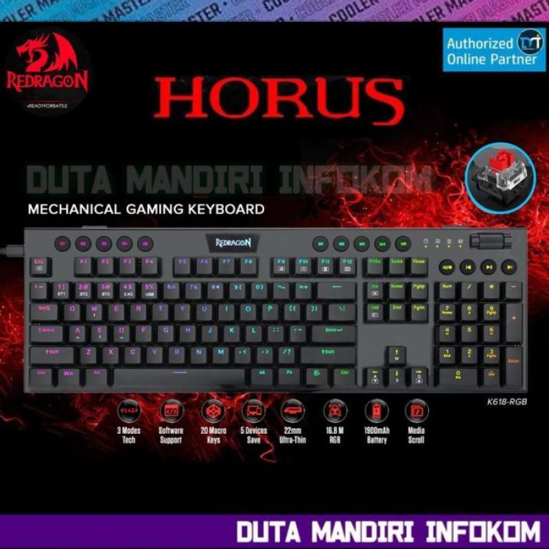 Promo Horus K618 Rgb Wireless Ultra Low Mechanical Gaming Keyboard ...