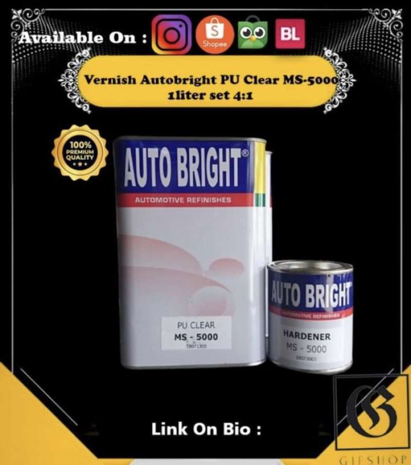 Promo Pernis Vernish Autobright Pu Clear Ms 5000 1l Set Diskon 23% Di ...