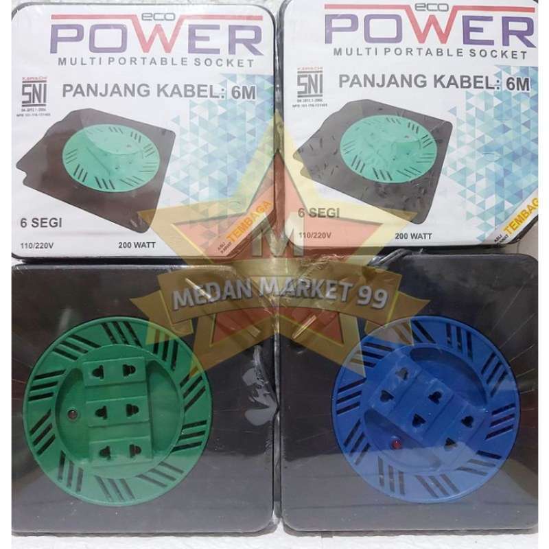 Jual [ Murah ] Stop Kontak Eco Power 3lb | Kabel Box | Kabel Roll | Cok ...