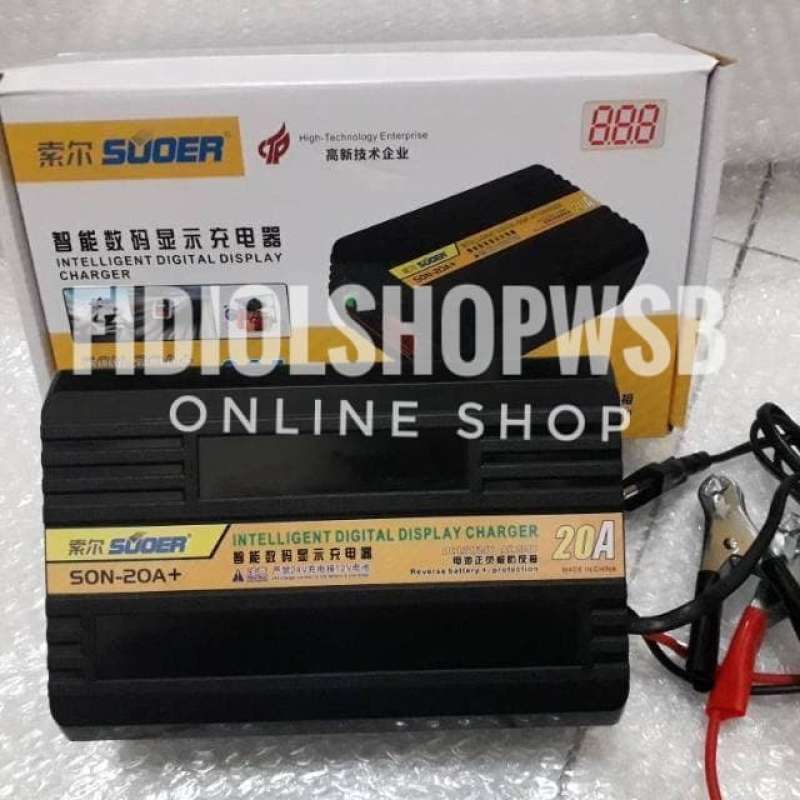Promo Charger Accu Cas Aki 12v 24v 20a Auto Cut Off - Suoer Son-20a ...