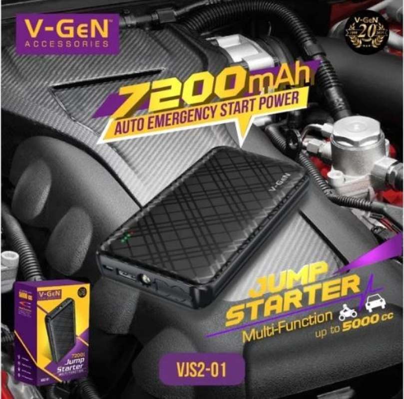 Promo Vgen Powerbank Jump Starter V-gen Power Bank Jumper 7200mah Aki ...