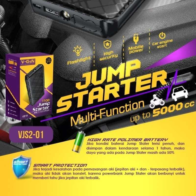 Promo Vgen Powerbank Jump Starter V-gen Power Bank Jumper 7200mah Aki ...