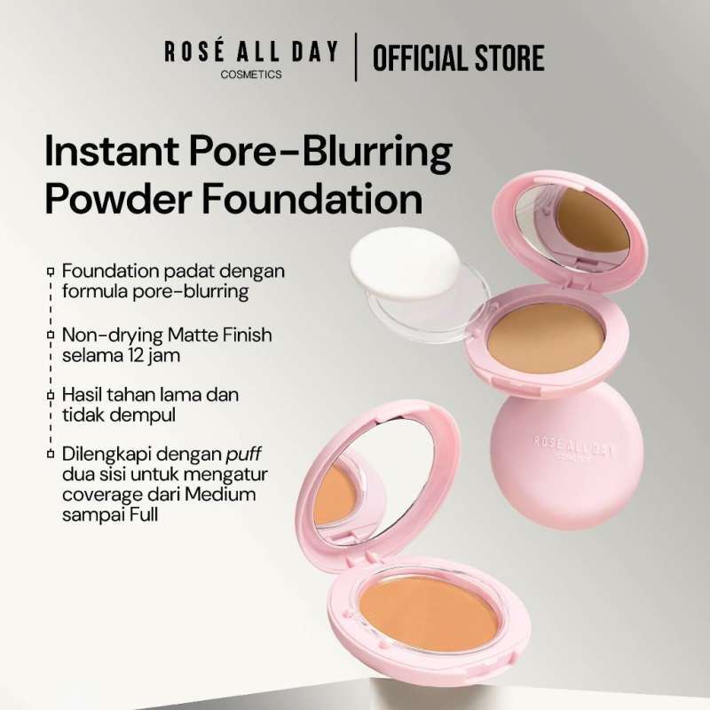Jual Rose All Day The Realest Lightweight Powder Foundation - Medium ...