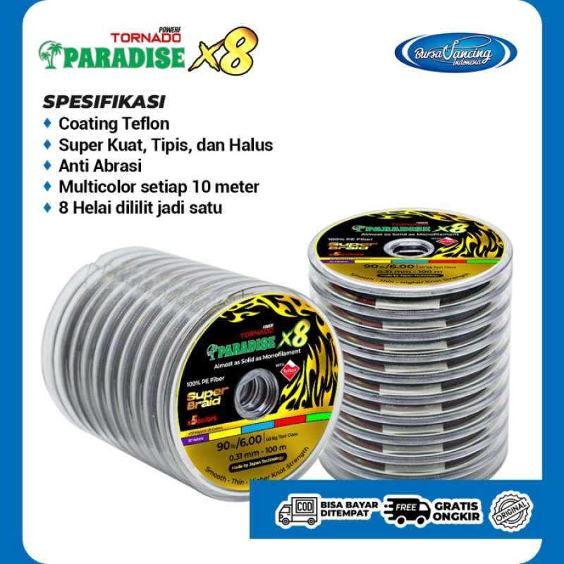 Promo Senar Pe Paradise X8 100% Super Pe Fiber Thin Super Smooth High ...