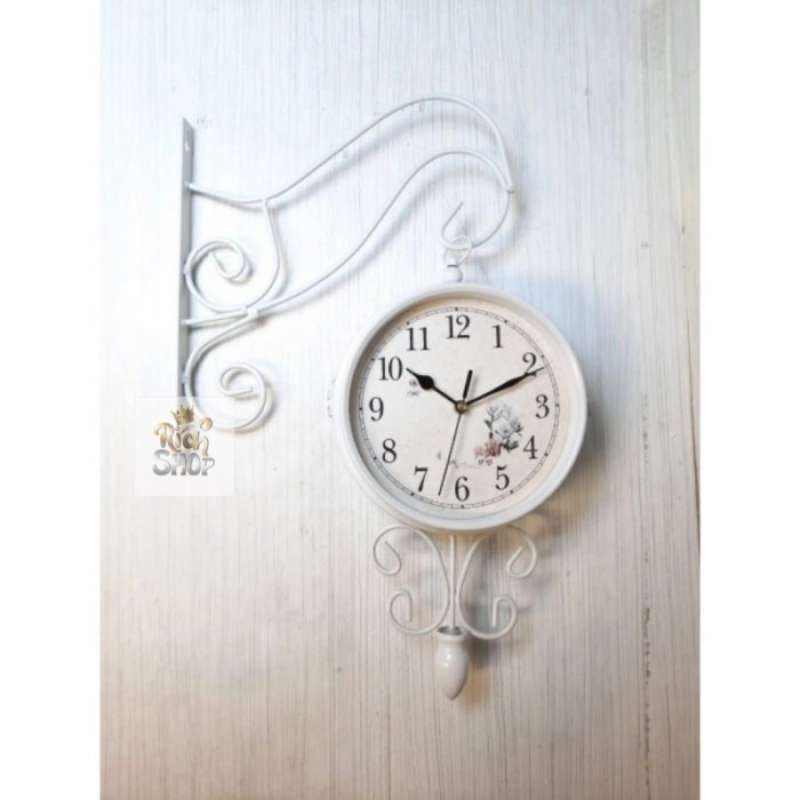Promo Jam Gantung 2 Sisi Dinding 019 Besar Shabby Garden Termurah ...