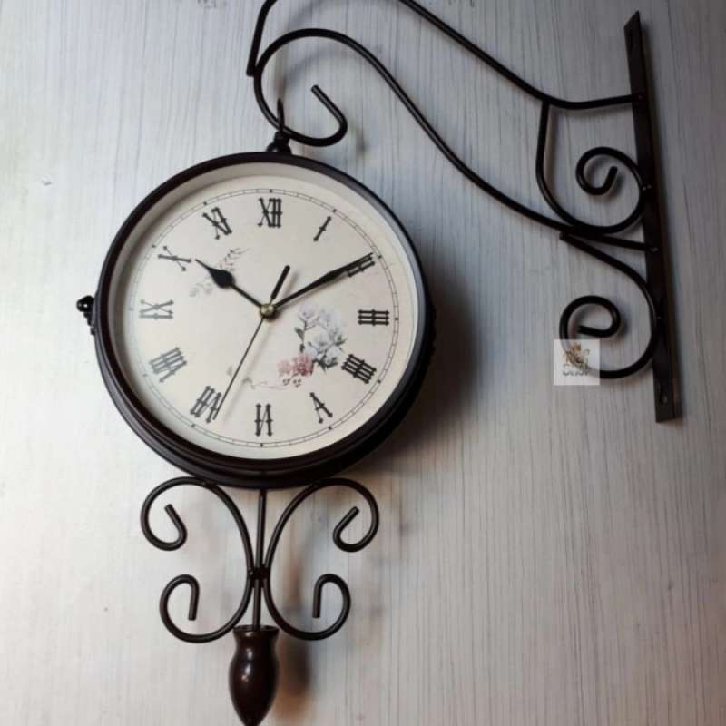 Promo Jam Gantung 2 Sisi Dinding 019 Besar Shabby Garden Termurah ...