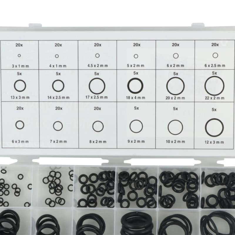 Promo Karet Rubber O-ring Seal 18 Ukuran - 225 Pcs - Ø3 Mm - Ø22 Mm Tightening Repair Kit ...