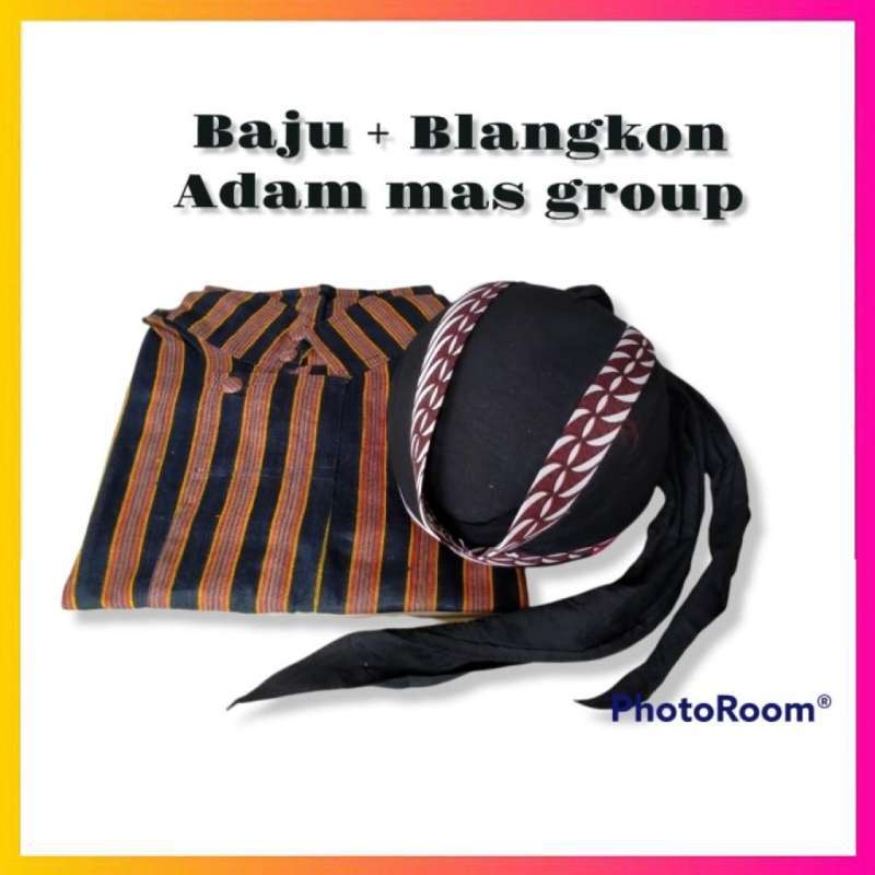 Jual Set Baju Surjan Pria Dewasa Baju Lurik Adat Jawa Blangkon Jogja ...