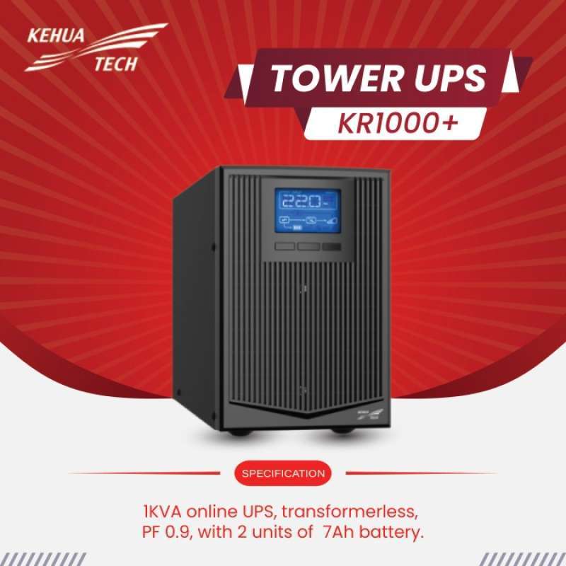 Promo Ups Kr1000+ Online Ups 1kva Pf 0,9 Battery 7ah With 2 Units Ups ...