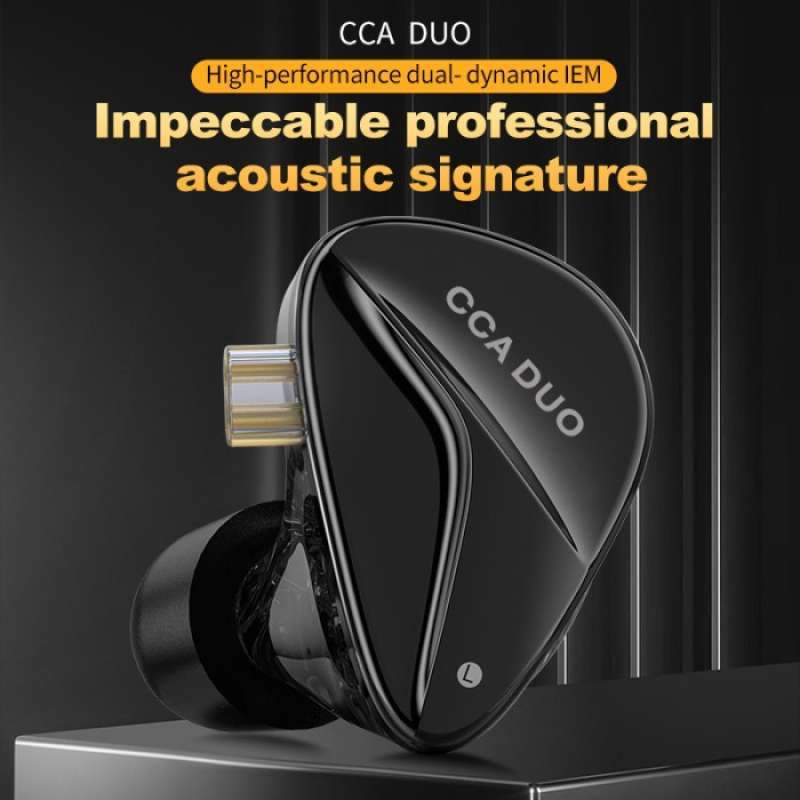 Promo Cca Duo With Mic Dual Dynamic Driver Earphone Stereo Resin Metal ...