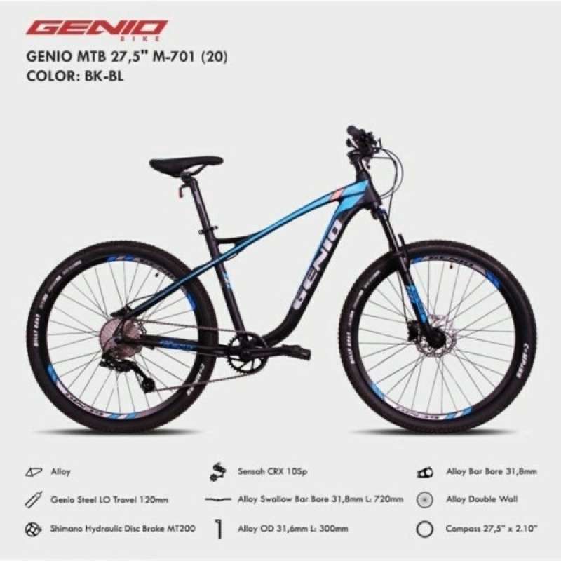 Promo Promo- Sepedaung Mtb 27.5 Genio M701 Hidrolik Shimano 10 Speed - Green Black Diskon 50% Di ...