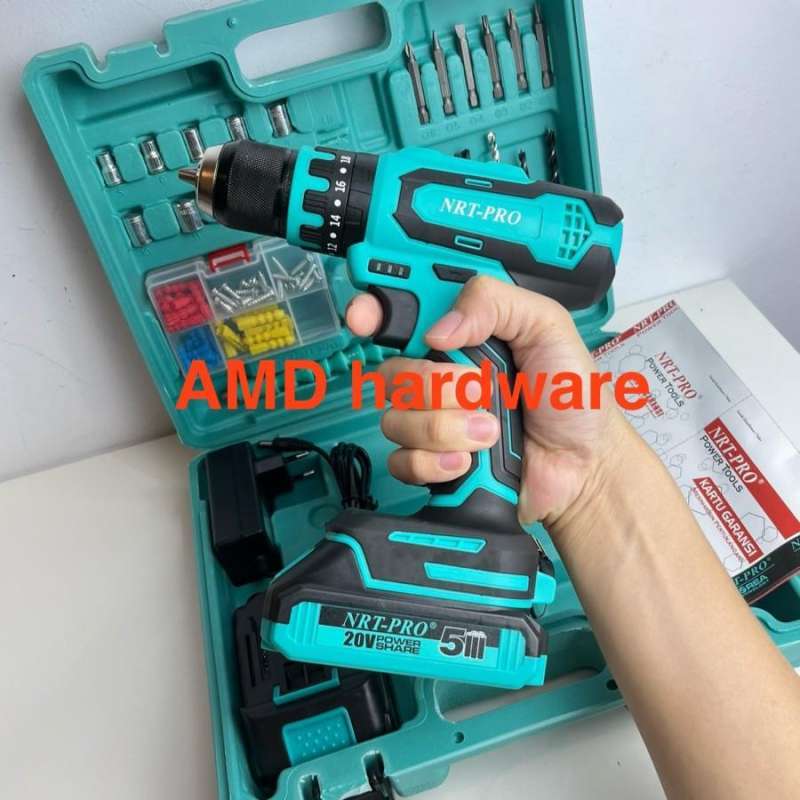 Jual Mesin Bor Beton Battery Cordless Impact Drill Nrt-pro Set Dc-340 ...