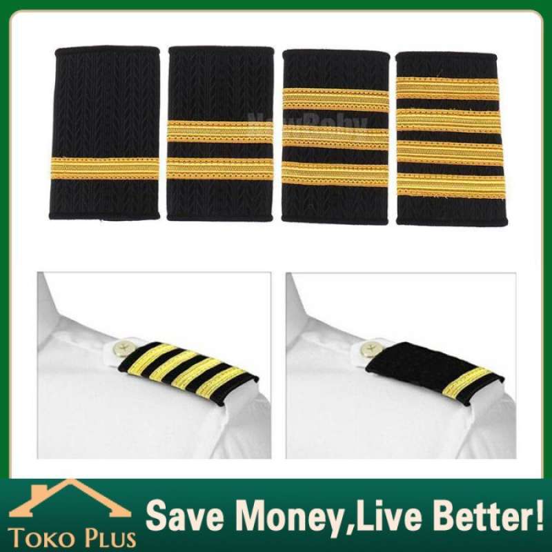 Jual Bar Pilot Pangkat Epaullete Pilot 4 Sepasang Original Gold - 3bar ...