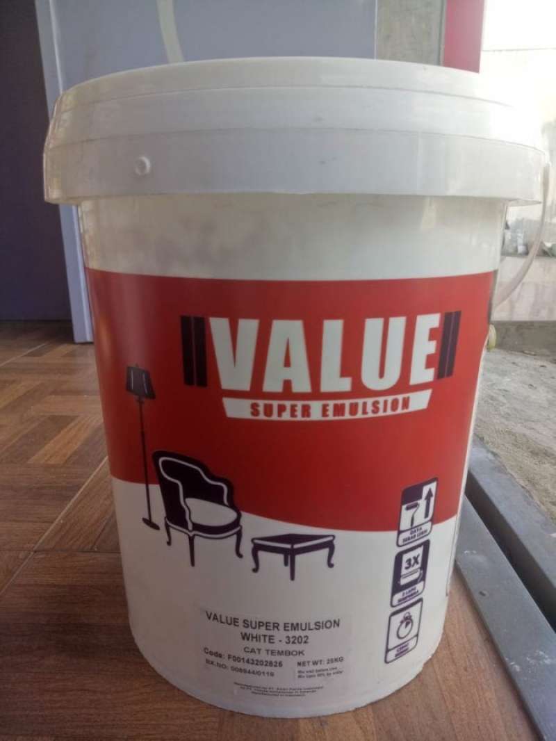 Promo Cat Tembok Interior Asian Paints Value Emulsion Warna Putih 5 Kg Diskon 23% Di Seller ...