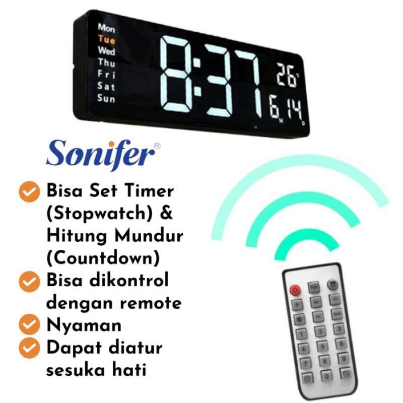Jual Jam Dinding Timer Digital/jam Countdown/jam Stopwatch Sonifer ...