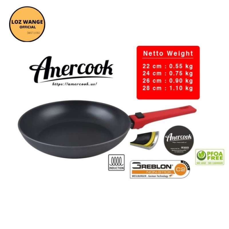 Promo Teflon Amercook Fry Pan Lapisan Anti Lengket Greblon C2 Black Diskon 23% Di Seller Nishimu ...