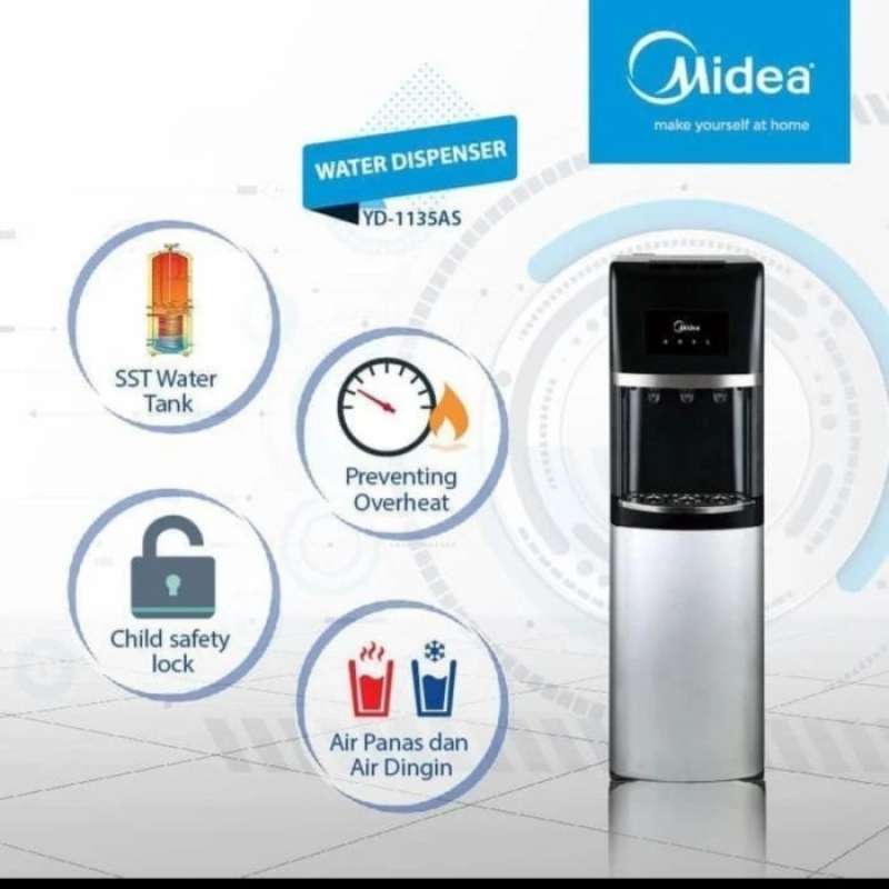 Promo Midea Dispenser Galon Bawah Low Watt Yd 1135 As Hot Normal Cool ...
