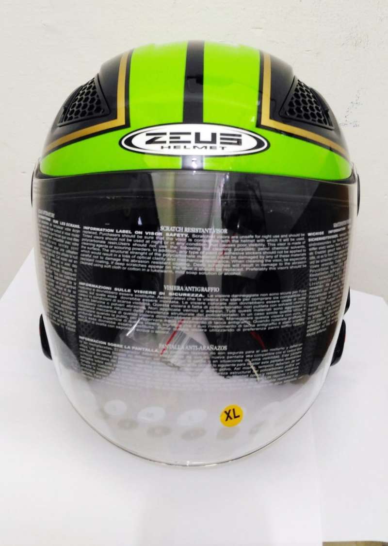 Promo Promo Kemerdekaan Zeus Zs-610 Halfface Helm - Black Oo17 Green ...