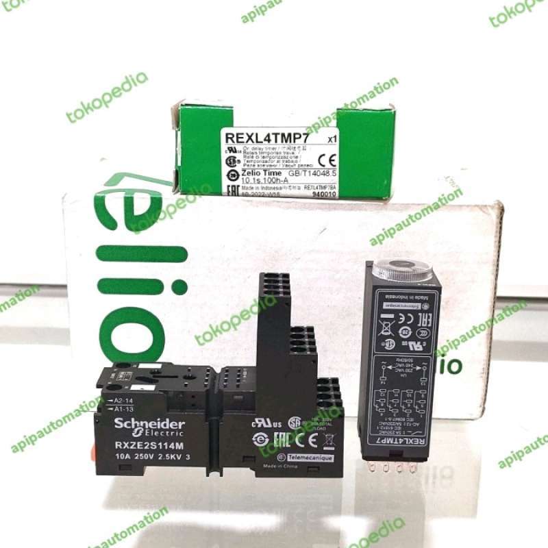 Promo Timer Schneider Rexl4tmp7 On Delay Timer 10.1s.100h-a With Soket ...