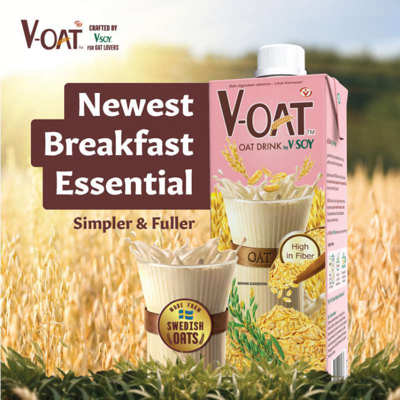 Jual V-oat Soy Milk Susu Kacang Kedelai Oat Premium Vsoy 1l 1 Liter Di ...