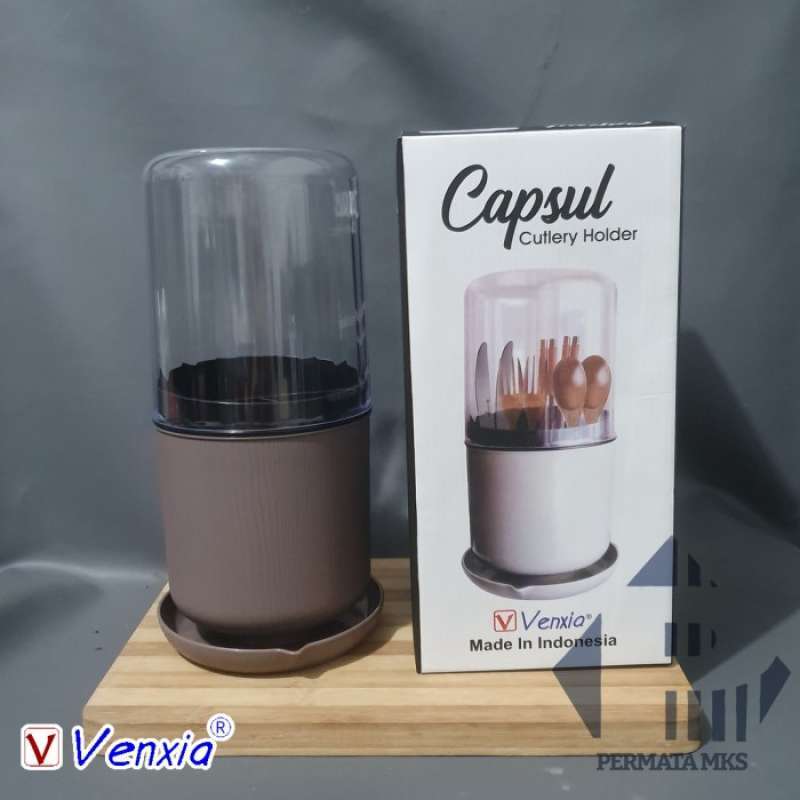 Jual Tempat Sendok Tutup Plastik Transparan Capsul Cutlery Holder ...