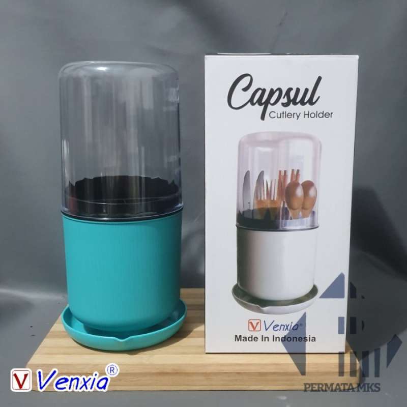 Jual Tempat Sendok Tutup Plastik Transparan Capsul Cutlery Holder ...