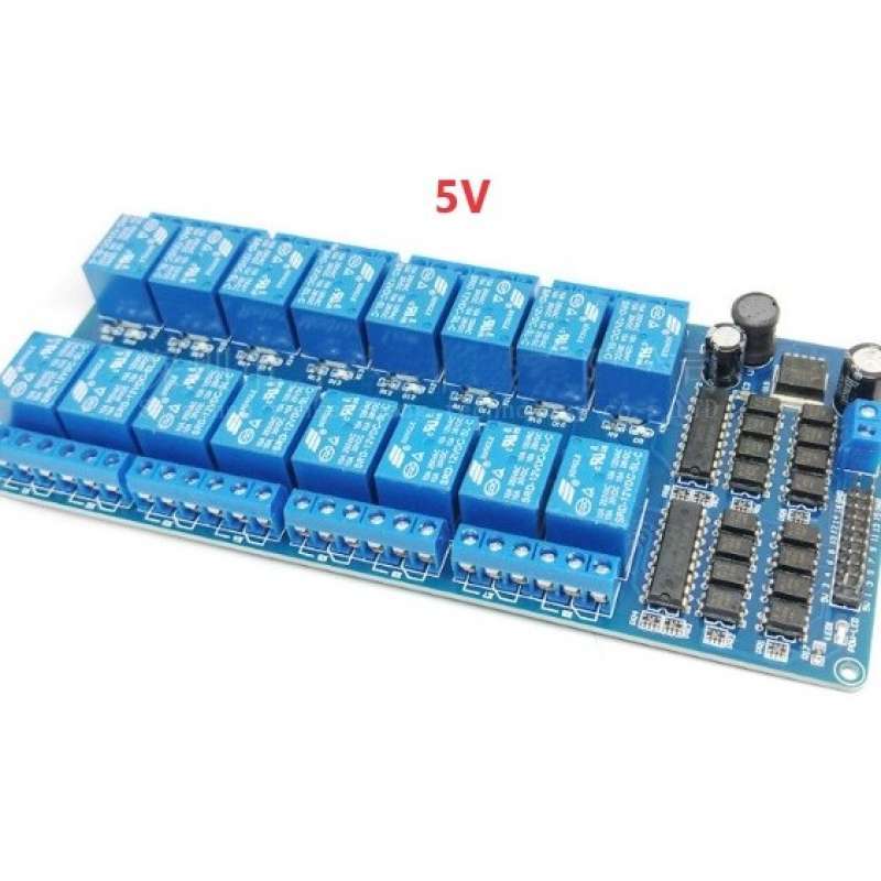 Jual 16 Channel 5v / 12v / 24v Relay Module Lm2596 With Optocoupler Protection Low Level Trigger ...