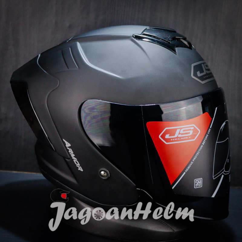 Promo Helm Js Armor | Solid | Single Visor - Black Doff - Diskon 1% Di ...